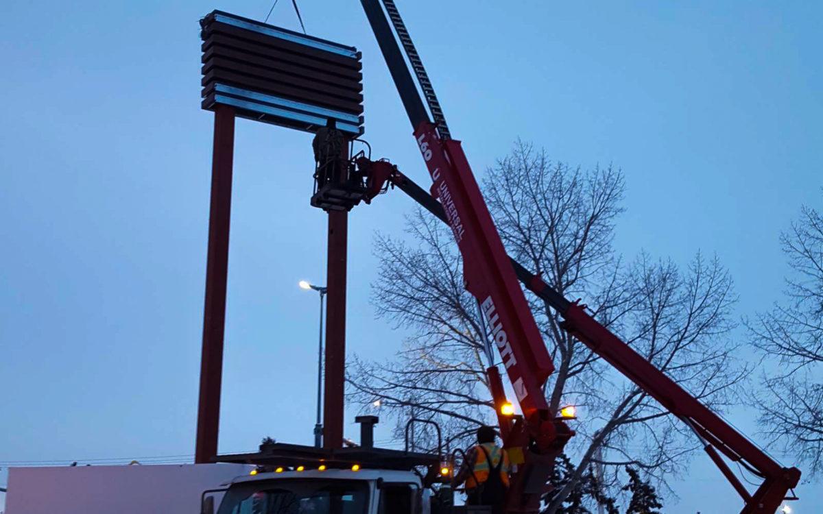 Bower Place LED Pylon Sign - Universal Sign Group